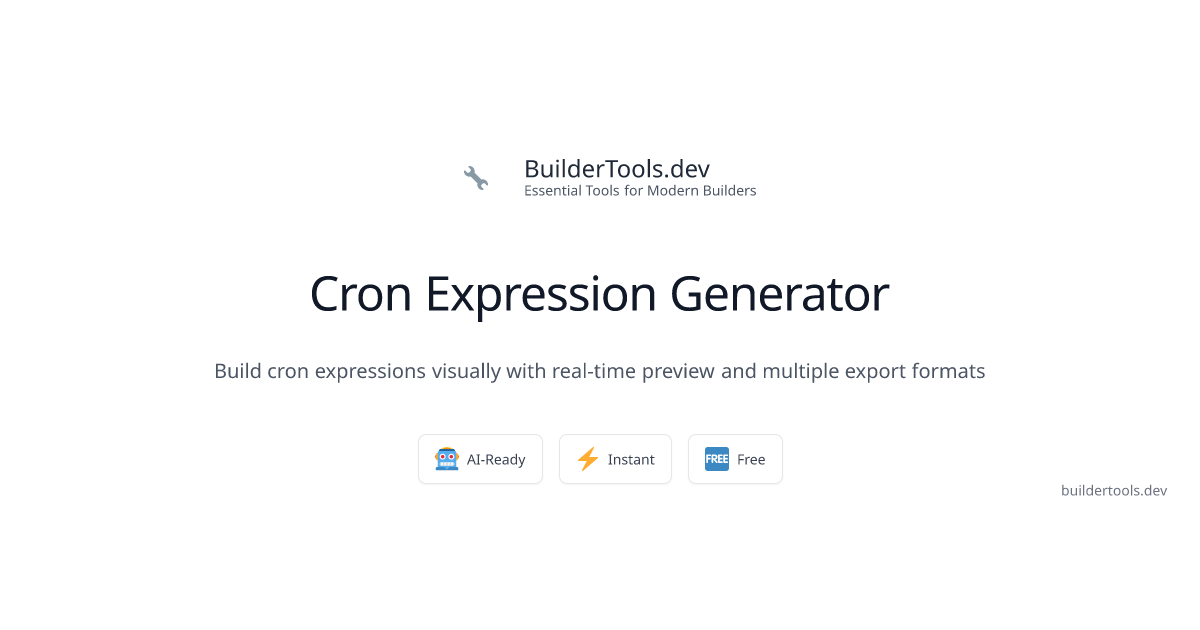 Cron Expression Generator - Free & Fast | BuilderTools.dev