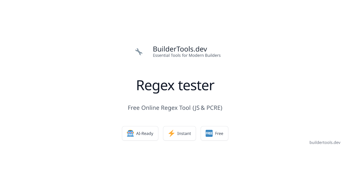 Regex tester - Free Online Regex Tool | BuilderTools.dev