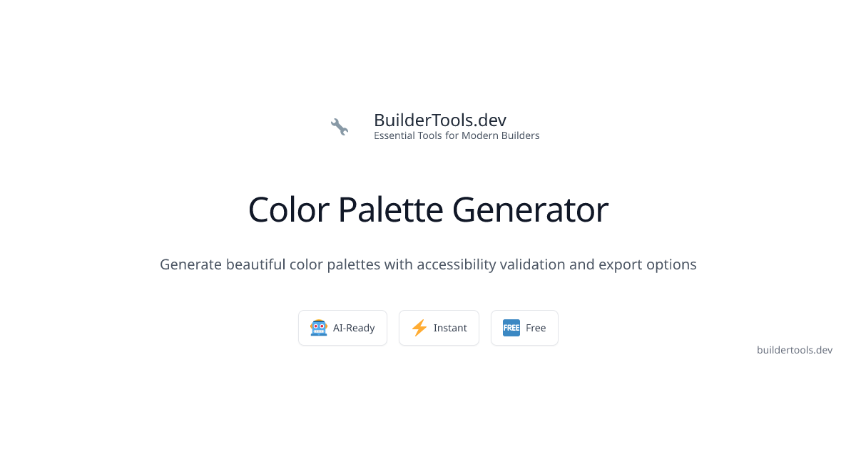 Color Palette Generator - WCAG Colors | BuilderTools.dev