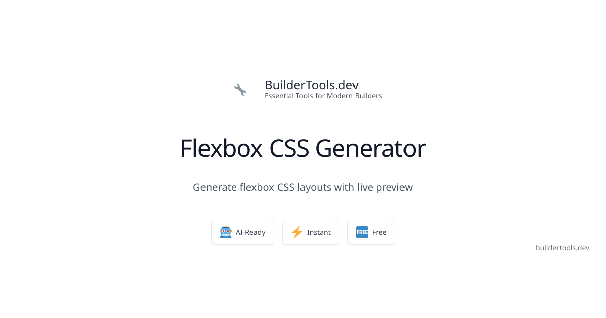 Flexbox CSS Generator - CSS Layouts | BuilderTools.dev