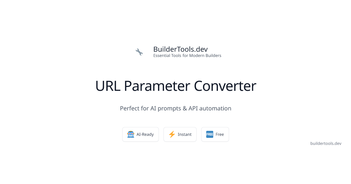 URL Parameter Converter - URL ↔ JSON | BuilderTools.dev
