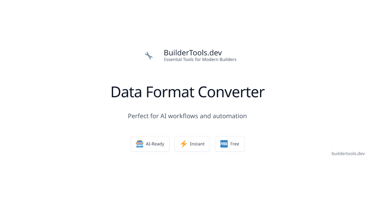 Data Format Converter - JSON, CSV, XML | BuilderTools.dev