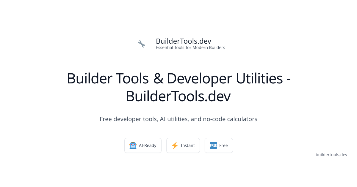 Developer Tools | BuilderTools.dev